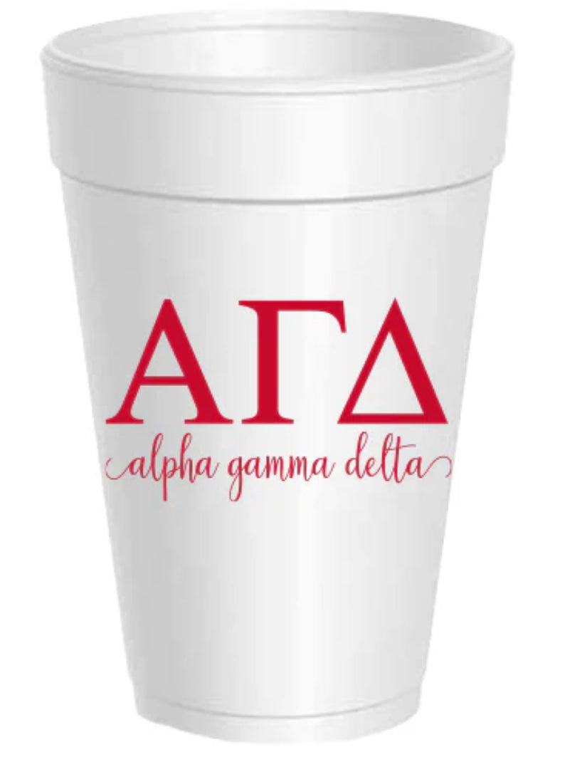 Alpha Gamma Delta Foam Cups – The Trunk Tuscaloosa